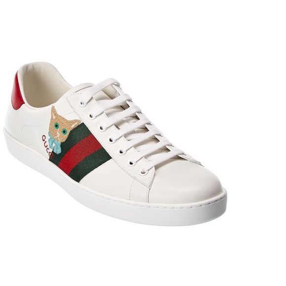 Gucci | Shoes | Gucci Ace Cat Leather Sneaker | Poshmark
